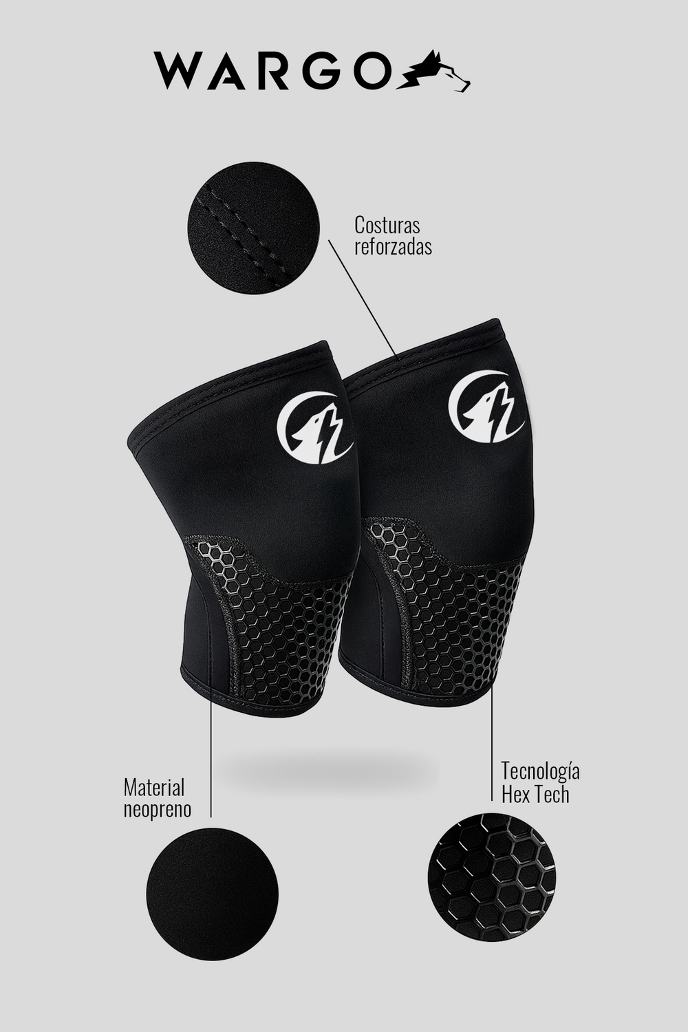 Rodilleras para Gym de 7mm Wargo Pixel | WargoSports