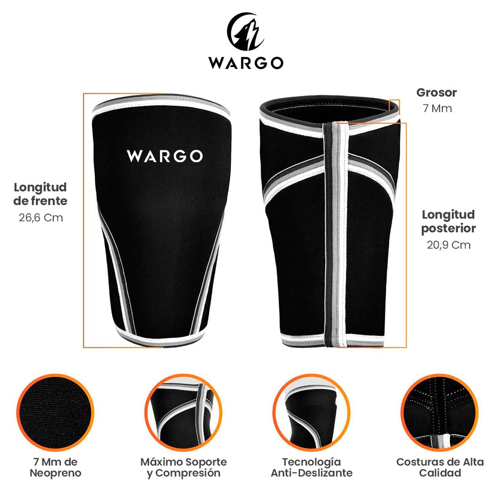 Knee Sleeves 7 mm | Rodilleras de Neopreno | Crossfit Gimnasio | Wargo