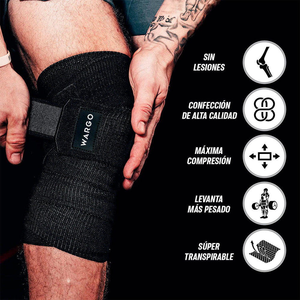 Vendas para rodillas gym | Wargo